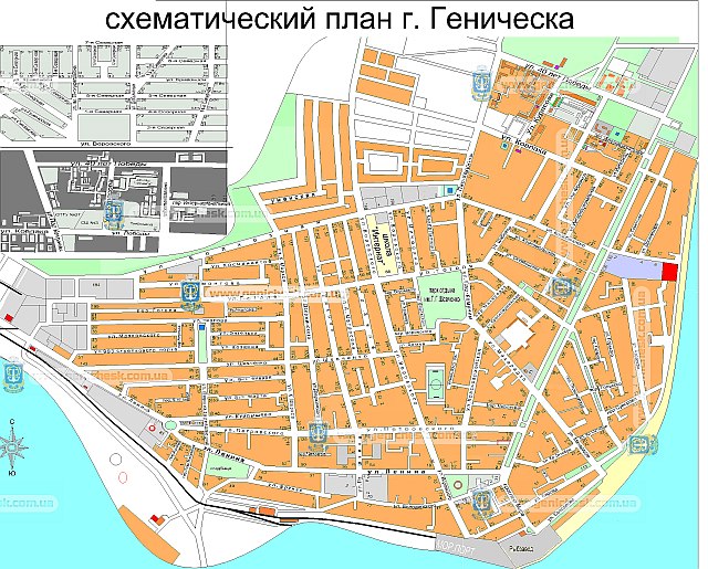 Карты Геническа, Арабатской стрелки и генического района
